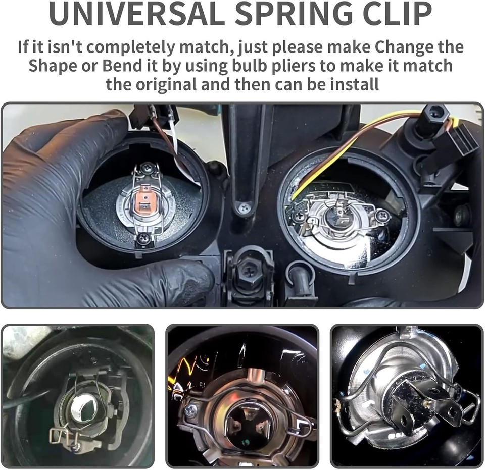 9PCS Bulb Retaining Spring Clips for H1 H3 H4 H7 Headlight Bulb Holders ...