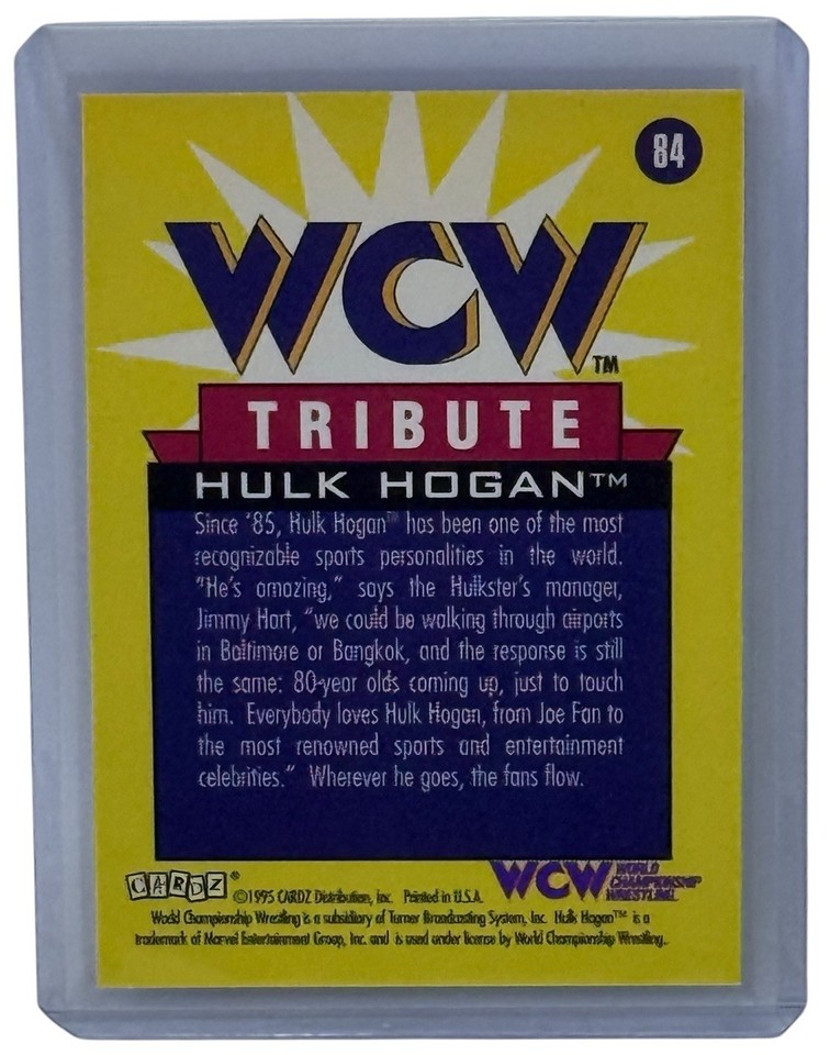 Hulk Hogan 1995 Cardz Wrestling WCW Tribute Main Event Card #84 | eBay