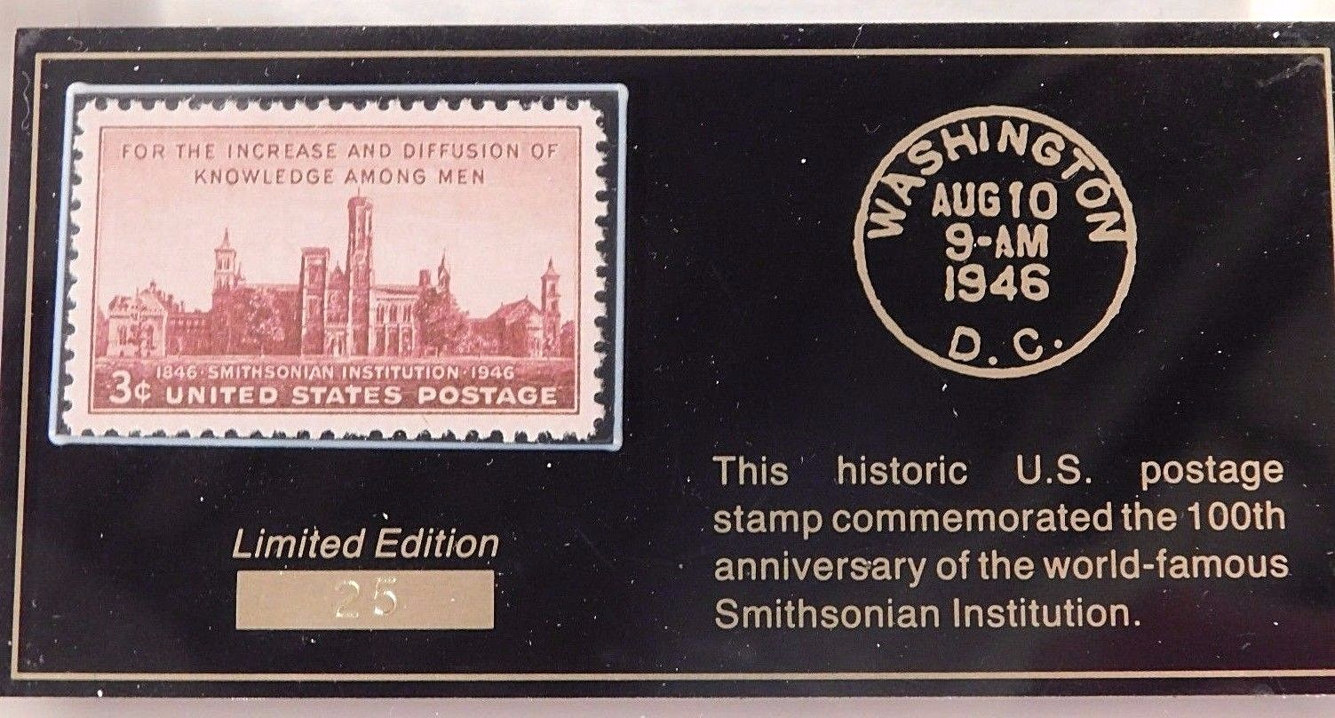 100th Anniversary 3 Cent Stamp Founding of Smithsonian Institution ...