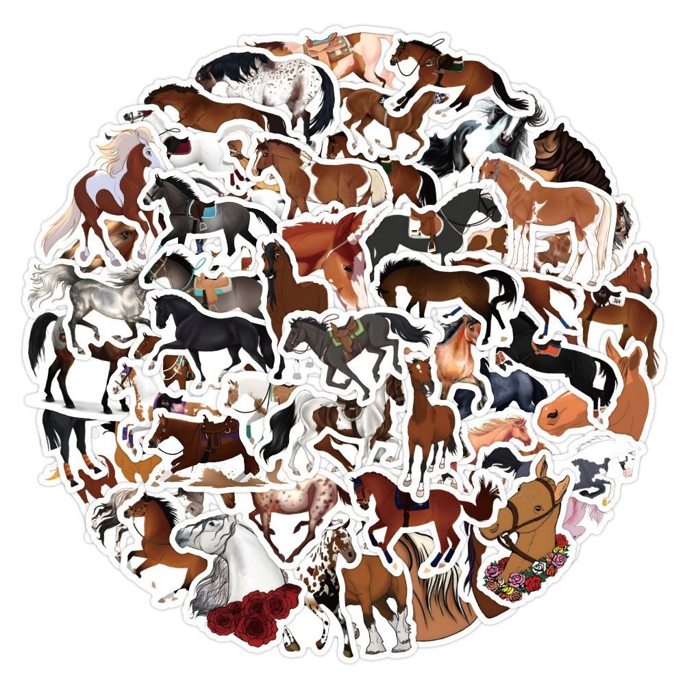 PVC Vinyl Horse Riding Sticker 2-4 Inch Cartoon Stickers For Scrapbook ...