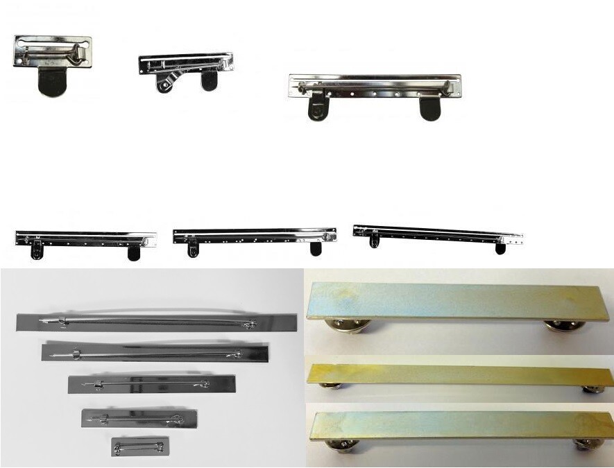 MEDAL MOUNTING BROOCH BARS, MEDAL RIBBON PIN ON BAR,CLUTCH AND PIN ...