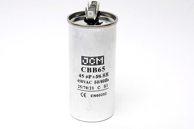 45UF 450V CBB65 45MFD 450 VAC 45 UF MFD Fan Capacitor Run Start AC AIR ...