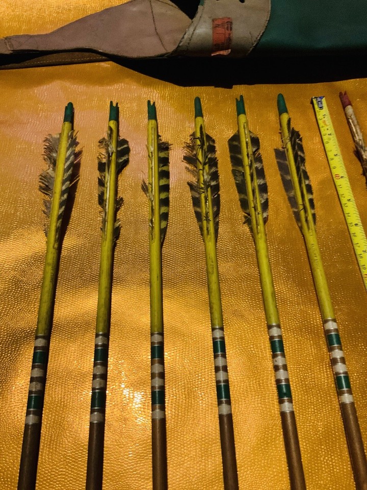 6 VINTAGE RAULF ARCHERY ARROWS W RARE HILLS HORNET ARROWHEADS ANTIQUE ...