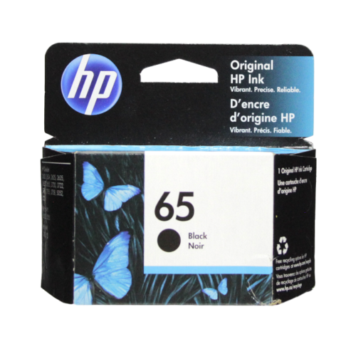 HP #65 Black Ink Cartridge 65 N9K02AN GENUINE Deskjet 2622 2652 2655 ...