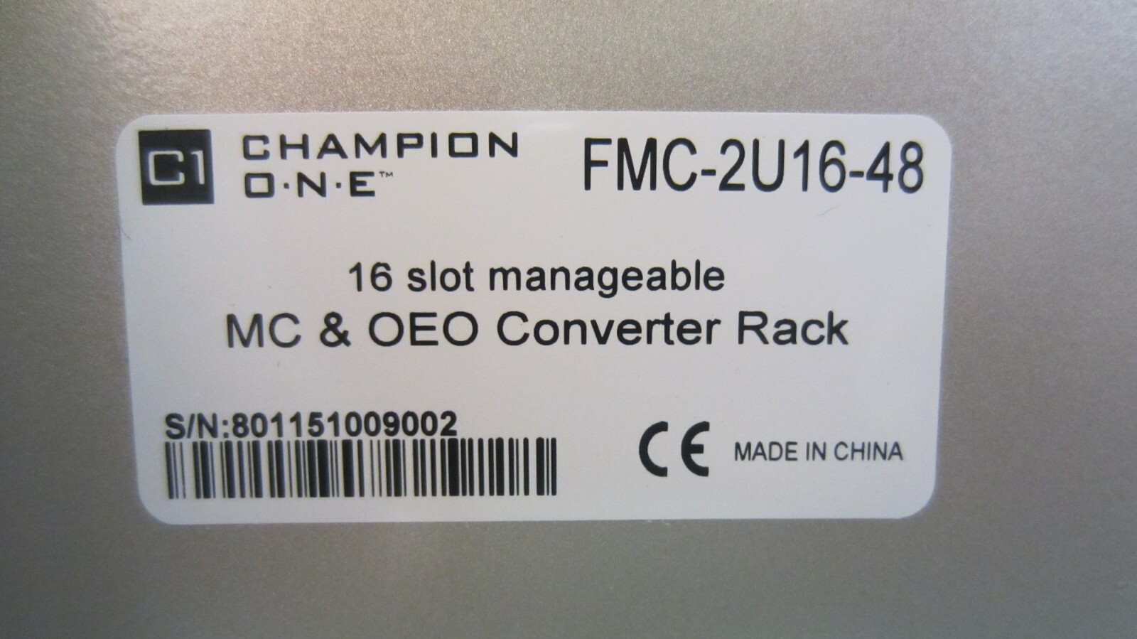 Champion ONE FMC-2U16-48 16 Slot Manageable MC & OEO Converter Rack | eBay