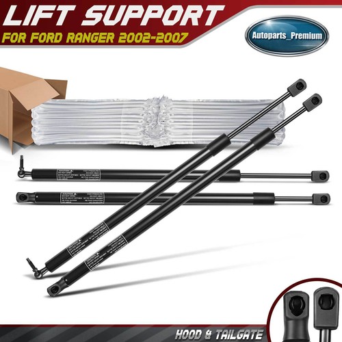4Pcs Hood & Rear Tonneau Cover Lift Supports Shock Struts for Ford ...