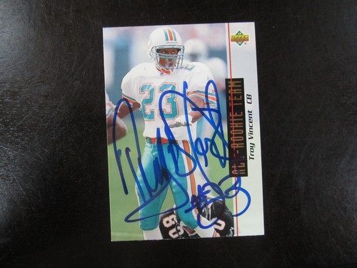 1993 Upper Deck # 53 Troy Vincent Autograph Signed Auto Card (M2) Miami ...