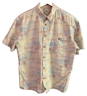 Island Shores Mens Hawaiian Fish Button Up Short Sleeve Shirt Size XL ...