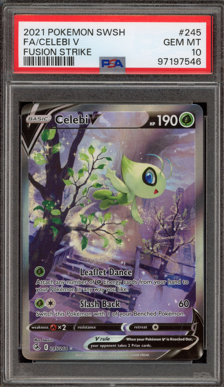 Celebi V 2021 Sword & Shield: Fusion Strike #245/264 Holo (Alternate ...