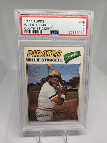 1977 TOPPS CLOTH STICKERS #45 WILLIE STARGELL PIRATES HOF PSA 5 ...