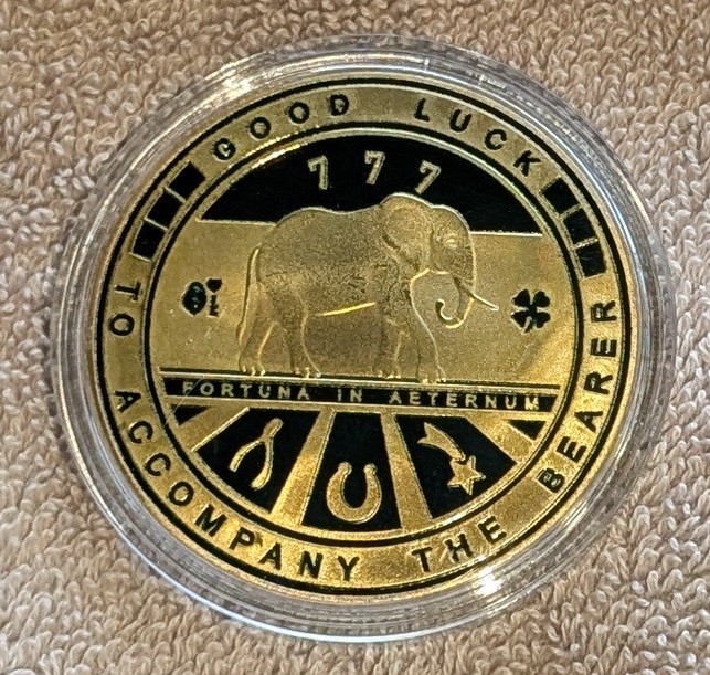 LUCKY Gold Coin Fortune Peace Charm Casino Chip Unusual Cash Money ...