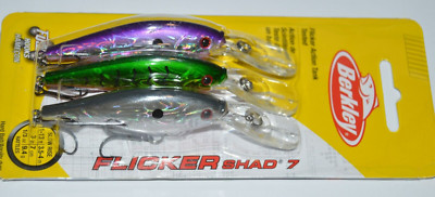 3 lures berkley flicker shad size 7 rattle 3" 1/3oz assortment bass ...