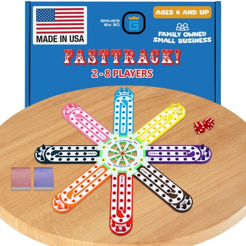 Fast Track Board Game - 2-8 Players, Fast-Paced, Fun, Compact, Portable ...