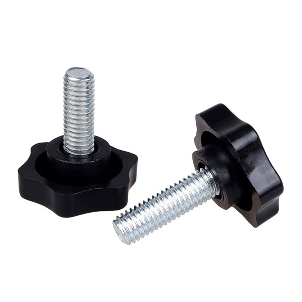 M4 M5 M6 M8 M10 Thumb Screws Hand Knob Bolts Black Plastic Hexalobular ...