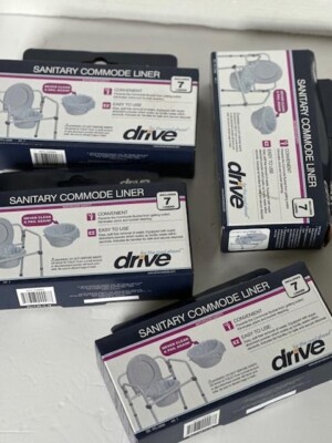 Lot of4 Drive Medical Commode Pail Liner RTL12095 28 total liners in ...