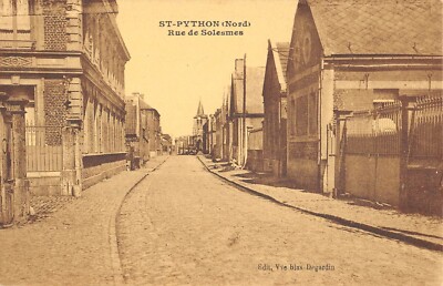 CPA 59 SAINT PYTHON RUE DE SOLESMES / CLICHE RARE | eBay