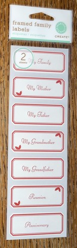 Martha Stewart Crafts Framed My Family Labels Mother Father ...