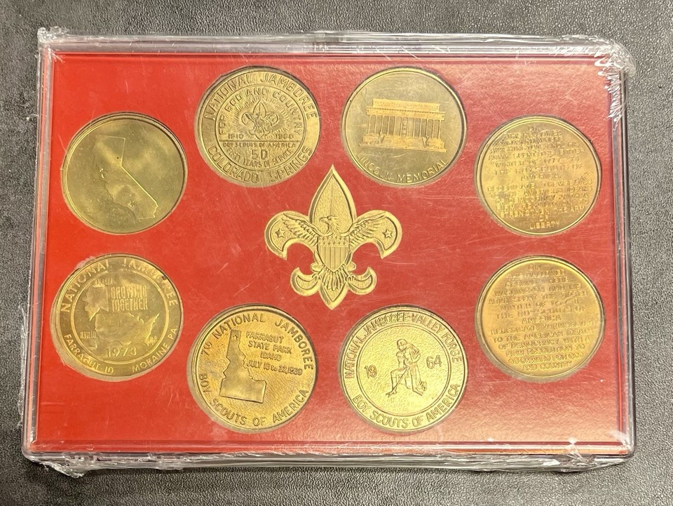 VTG. SET OF BSA JAMBOREE COINS WITH CASE | eBay