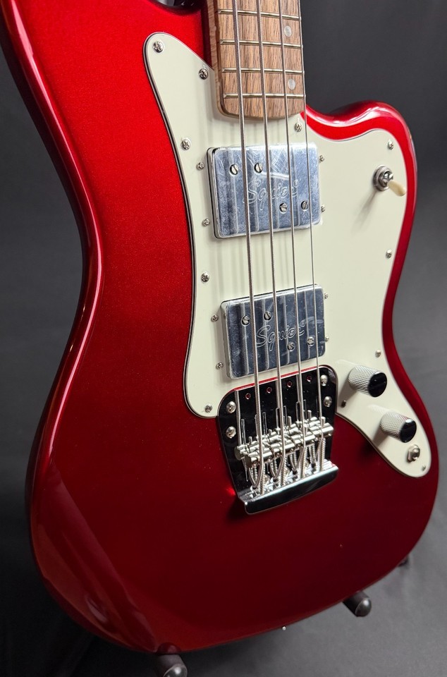 Squier Paranormal Rascal Bass 4-String Bass Guitar Candy Apple Red ...