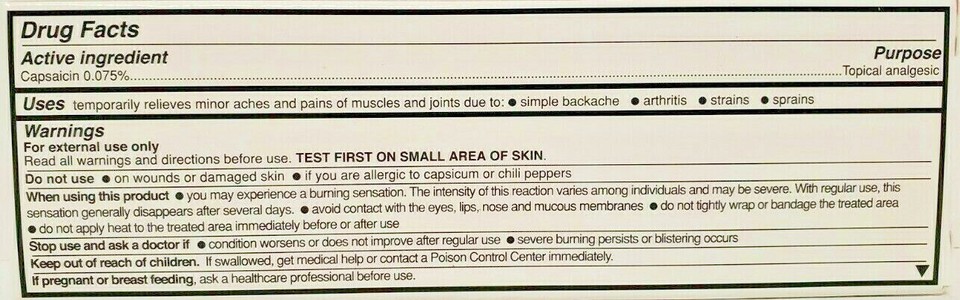 Capsaicin 0.075% Cream High Potency Arthritis Relief 2oz -3 Pack -Exp ...