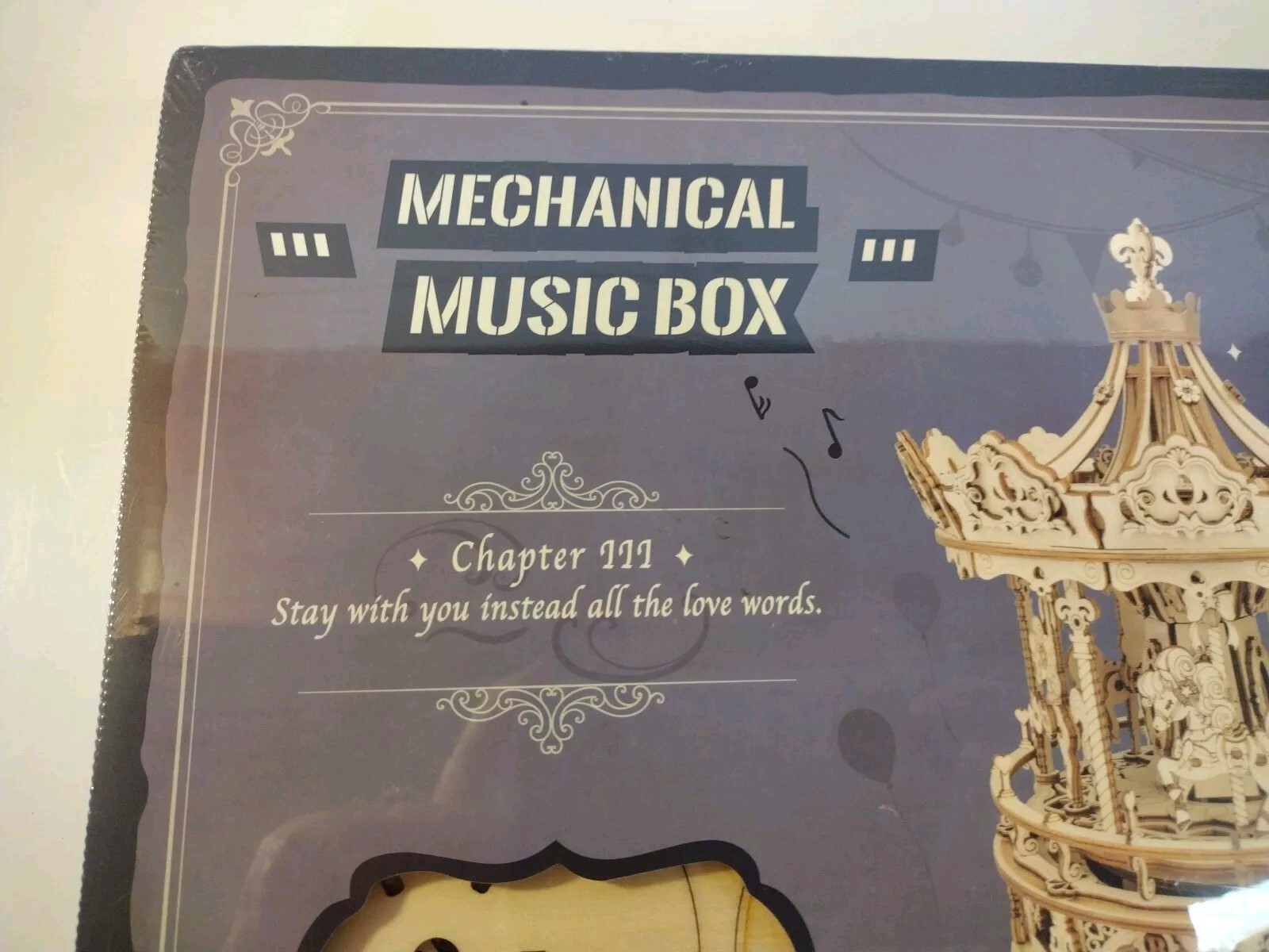 ROKR Romantic Carousel 3D Wooden Puzzles DIY Music Box Model Kits Adult ...