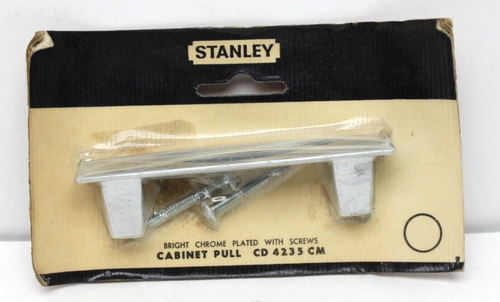 VTG Stanley Chrome Plated Cabinet Pull w. Screws CD-4235-CM 4-1/8" x 1 ...