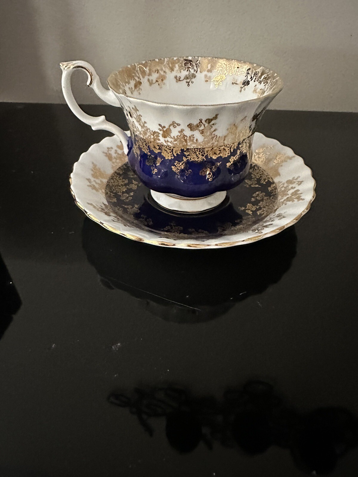 Royal Albert Regal Series Dark Blue Bone China Tea cup with matching ...