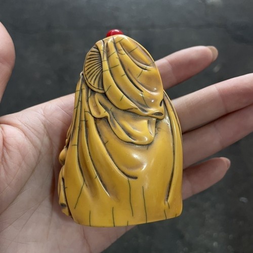 Old Bone Snuff Bottle God Longevity Incense Stick Powder Holder Storage ...