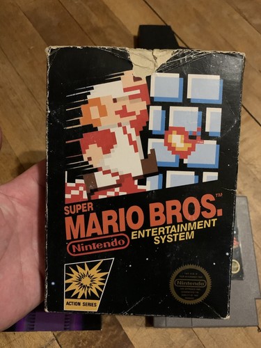 Matte Sticker Seal 1st Print Box NES Super Mario Bros CIB hangtab ...