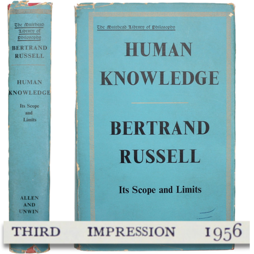 Bertrand Russell Philosophy HUMAN KNOWLEDGE 3rd printing HCDJ Muirbead ...