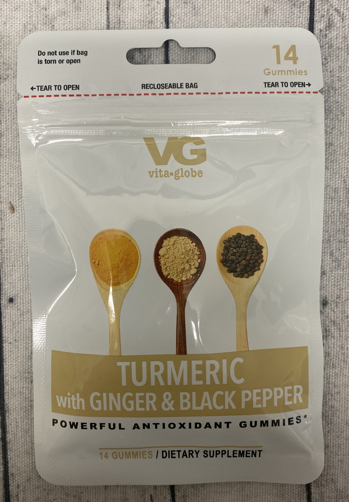 Vita Globe Gummies Turmeric with Ginger & Black Pepper Antioxident (3 ...