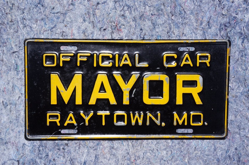 Vintage RAYTOWN Missouri MAYOR License Plate OFFICIAL CAR | eBay