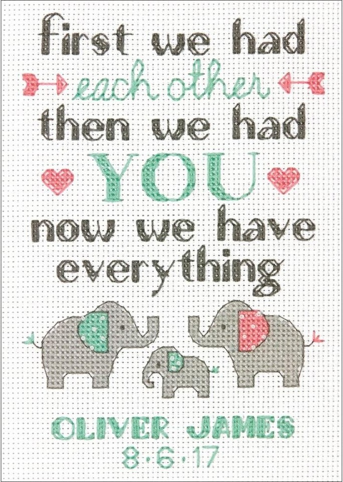 Family Birth Record Counted Cross Stitch Kit | eBay Australia