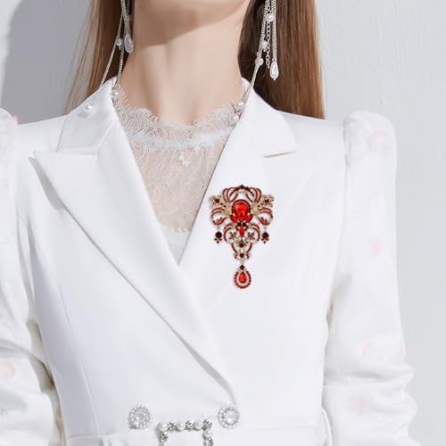 Retro Austrian Crystal Big Brooch Pin for Women Large Flower Shape A ...