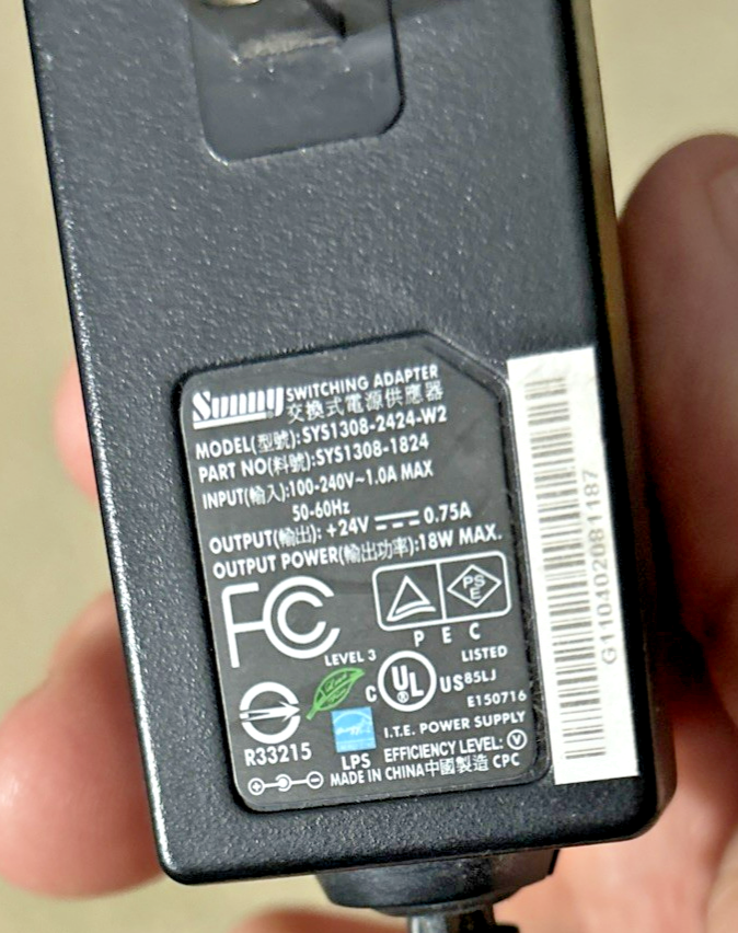 Genuine Sunny AC Adapter for Neat Desk ND-1000 Desktop Scanner Digital ...