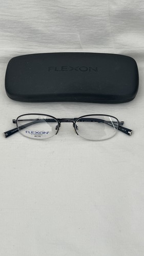Marchon Flexon 519 Royal Blue Semi Rimless Eyeglasses Frames & Case 49 ...