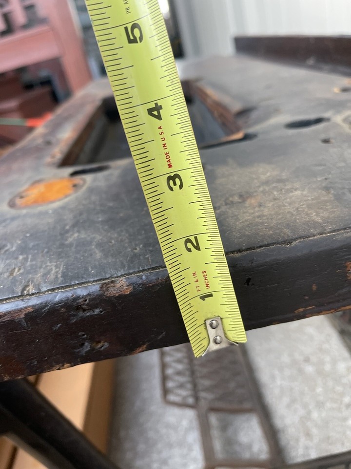 VINTAGE ANTIQUE INDUSTRIAL SALTZMAN CHICAGO CAST IRON TABLE | eBay