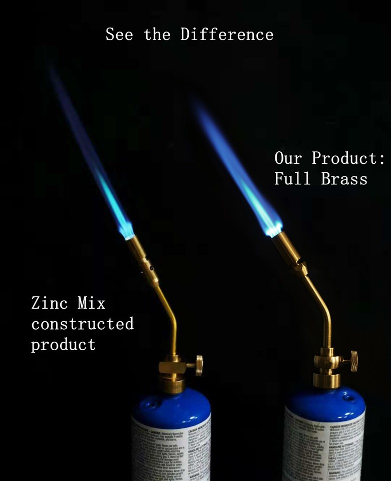 BLUEFIRE Full Metal Brass Pencil Flame Gas Welding Torch Head, MAPP MAP ...