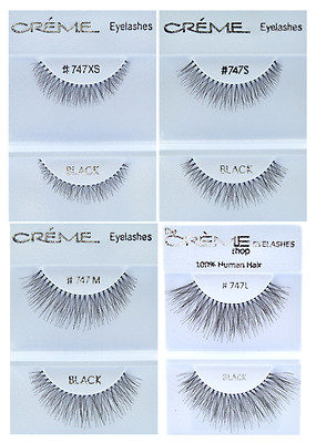 12 Pairs Creme Human Hair Eyelashes #747XS,747S,747M,747L | eBay