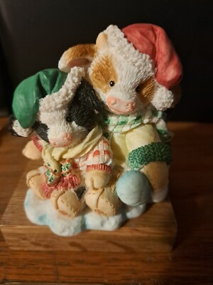 Vintage MARY'S MOO MOOS ~ MERRY CHRISTMOOS Christmas Cows Figurine ...