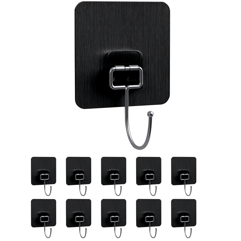 10/20/30 PCS Stainless Steel Adhesive Sticky Hooks Heavy Duty Wall Hook ...