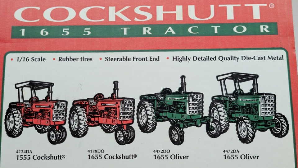 ERTL - White Cockshutt 1655 Red Farm Tractor Narrow Front Axle Die-Cast ...