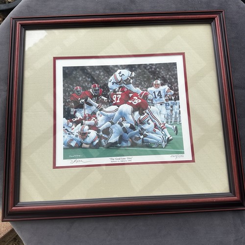 RARE! Auburn Vs Alabama 1982 “The Goal Line Dive” Daniel Moore Signed ...