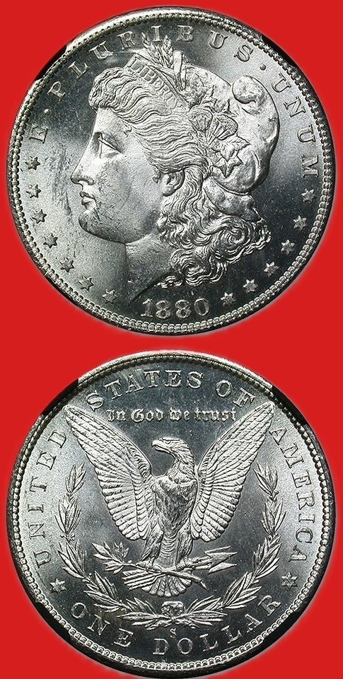 1880 S Morgan Dollar Super Nice Eye Appeal Certified (RARE original Bag ...
