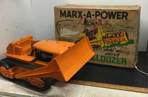 Vtg 1960S MARX-A- POWER DIESEL GIANT ELECTRIC Battery BULLDOZER Tin Toy ...