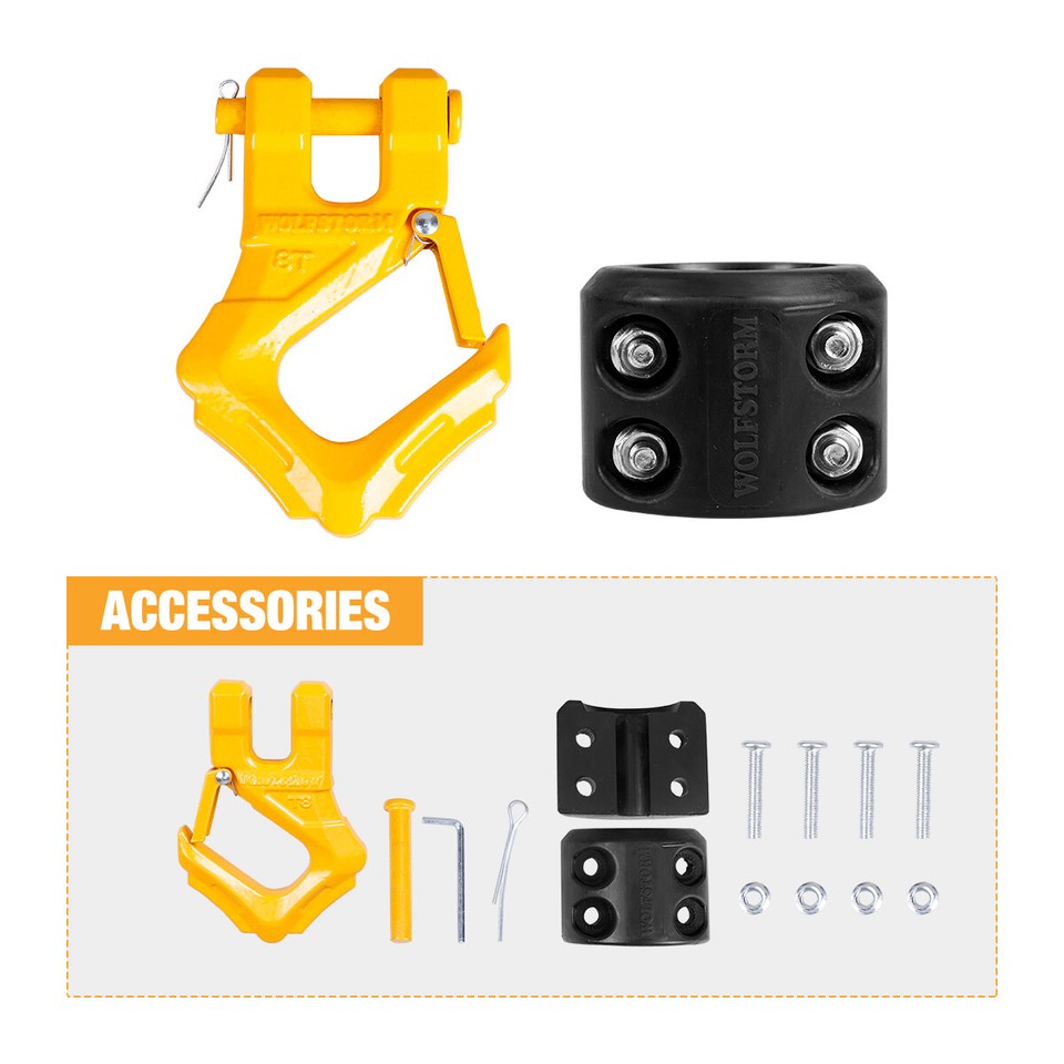 8T WINCH HOOK & Winch Cable Hook Stopper Rubber Rope Line Bump Stop For ...