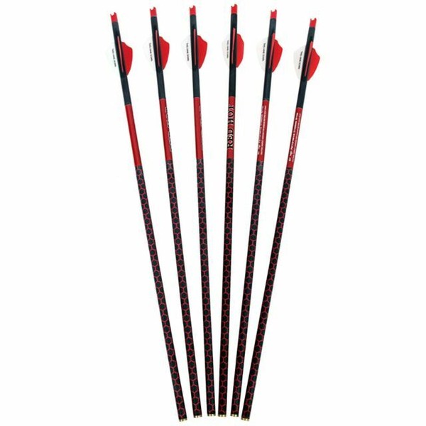 Parker Bows RED HOT 20" High Velocity Carbon Crossbow Arrows 6 Pack for ...