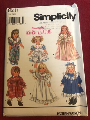 🌷SIMPLICITY #8211 - CUTE 18" DOLL CLOTHING - FITS AMERICAN GIRL DOLL ...