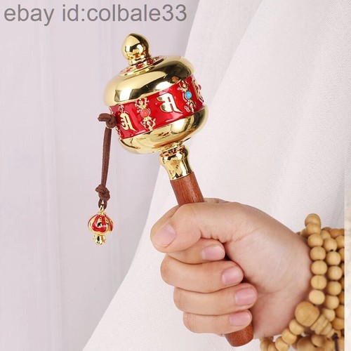 19cm 7.5" Customize Microfilm sutra Tibetan buddhism Hand turn Prayer ...