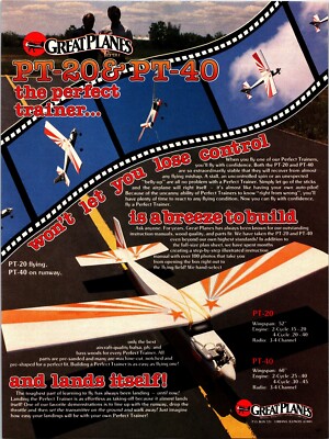 Perfect Trainer PT-20 Electric RC Airplane Print Ad Wall Art Decor ...